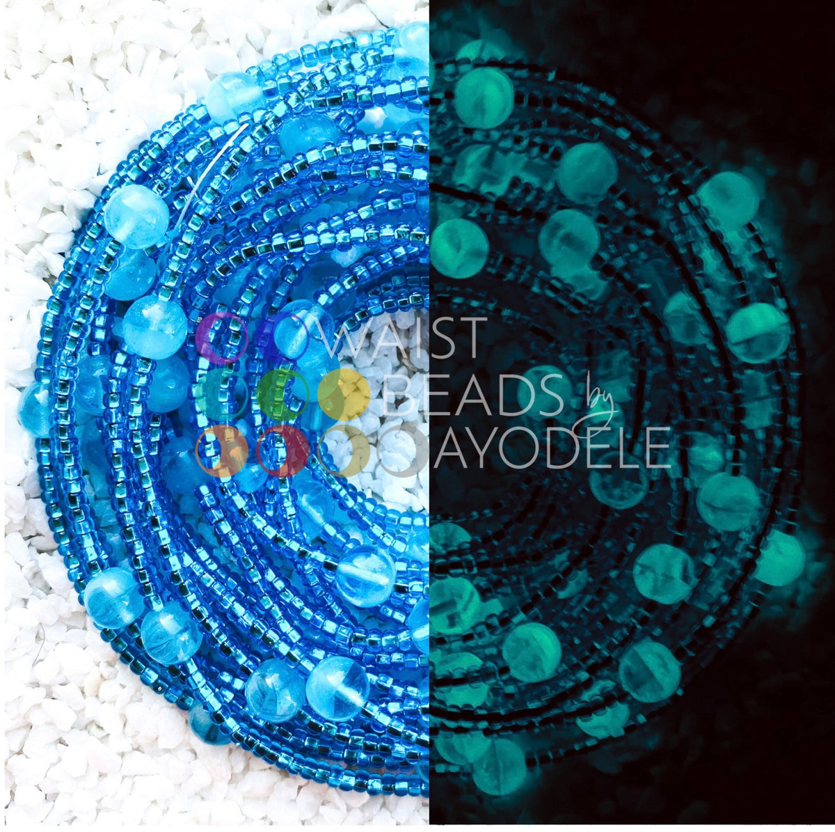 Love & Light (Glow in the Dark-Turquoise) – Duafe Designs & Waist Beads ...
